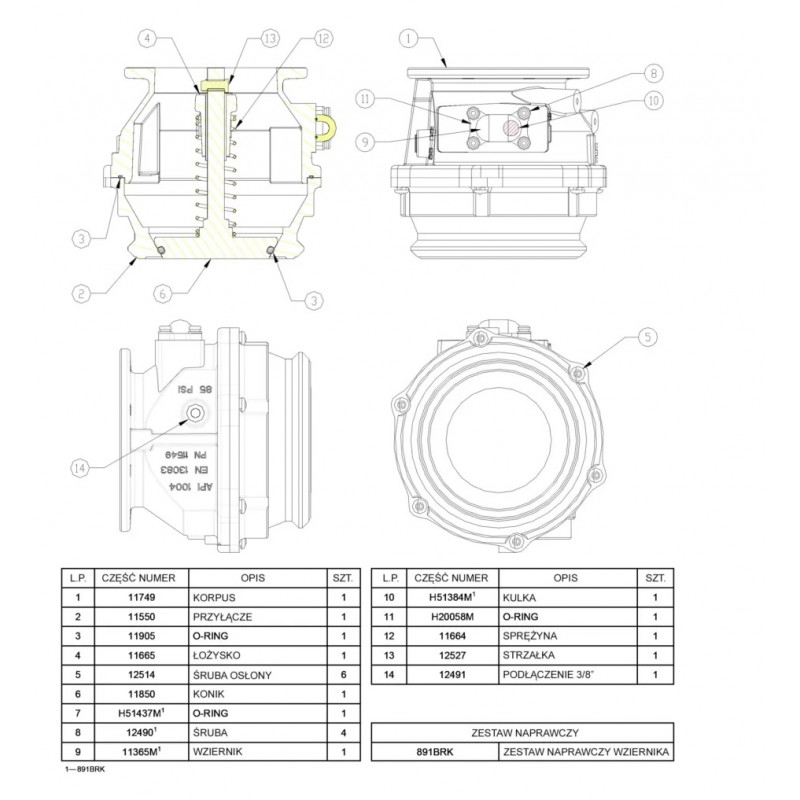 Złącze API 4" z wziernikiem Civacon 1004 bez dźwigni 891NB | Złącza ...